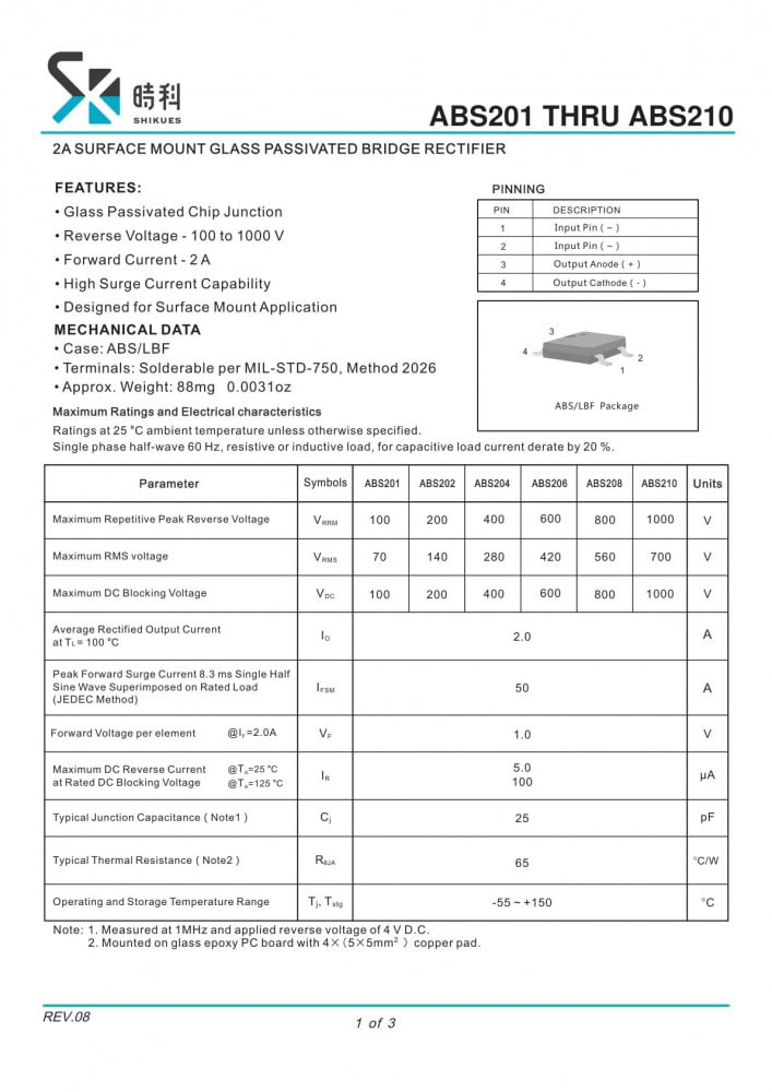 ABS210 datasheet page 1