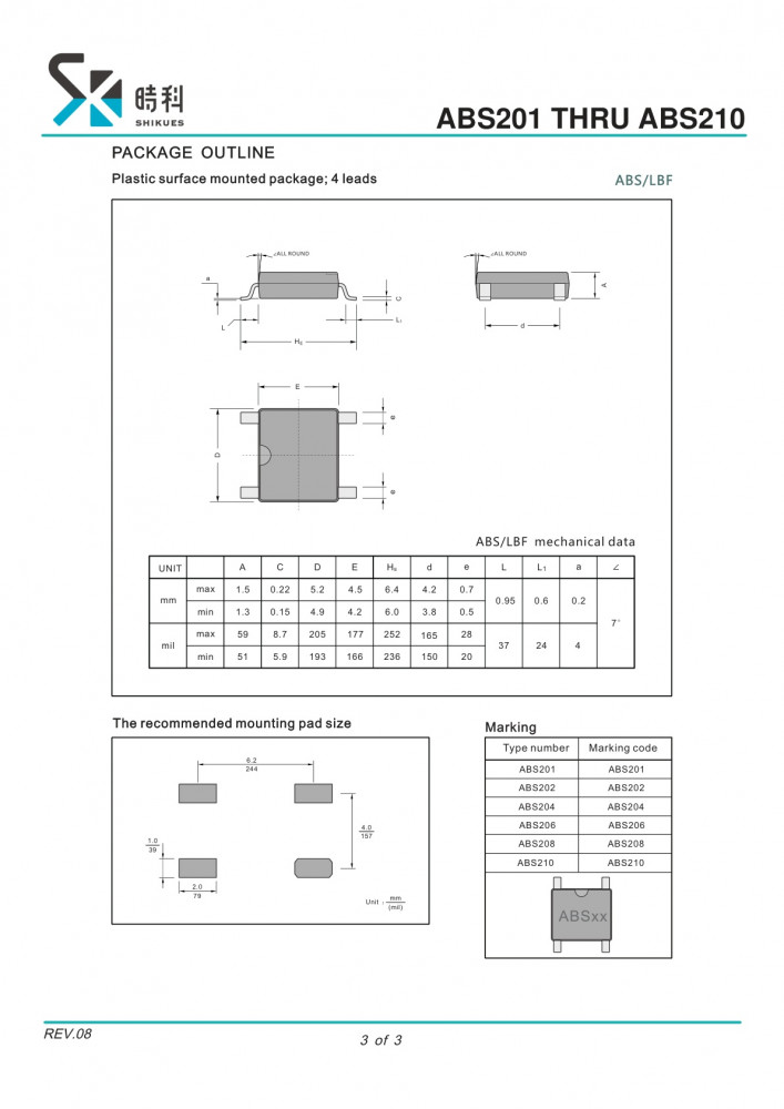 ABS210 datasheet page 3