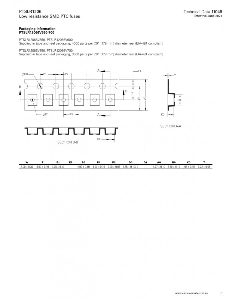 EATON PTSLR12066V650 datasheet page 5