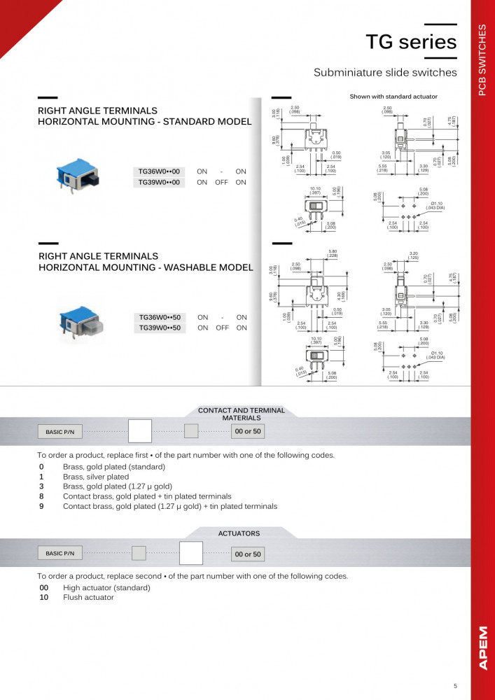 APEM TG series datasheet page 5