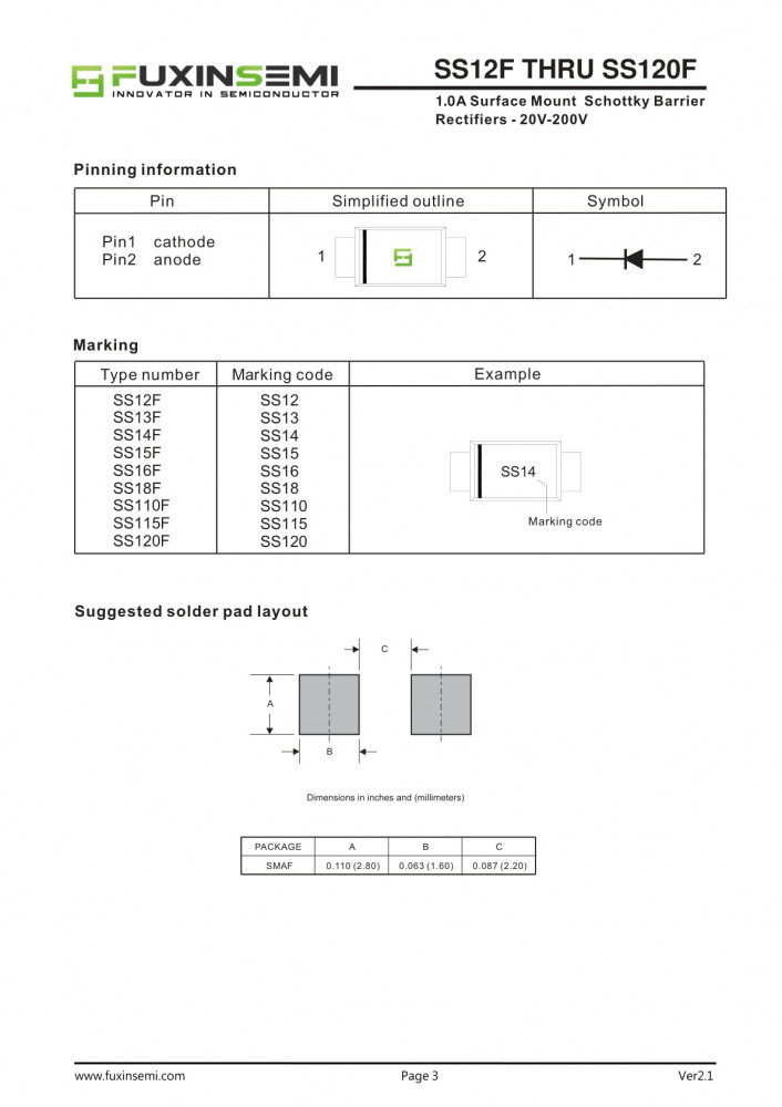 SS14F datasheet page 3