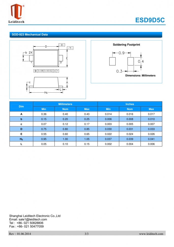 ESD9D5C datasheet page 3
