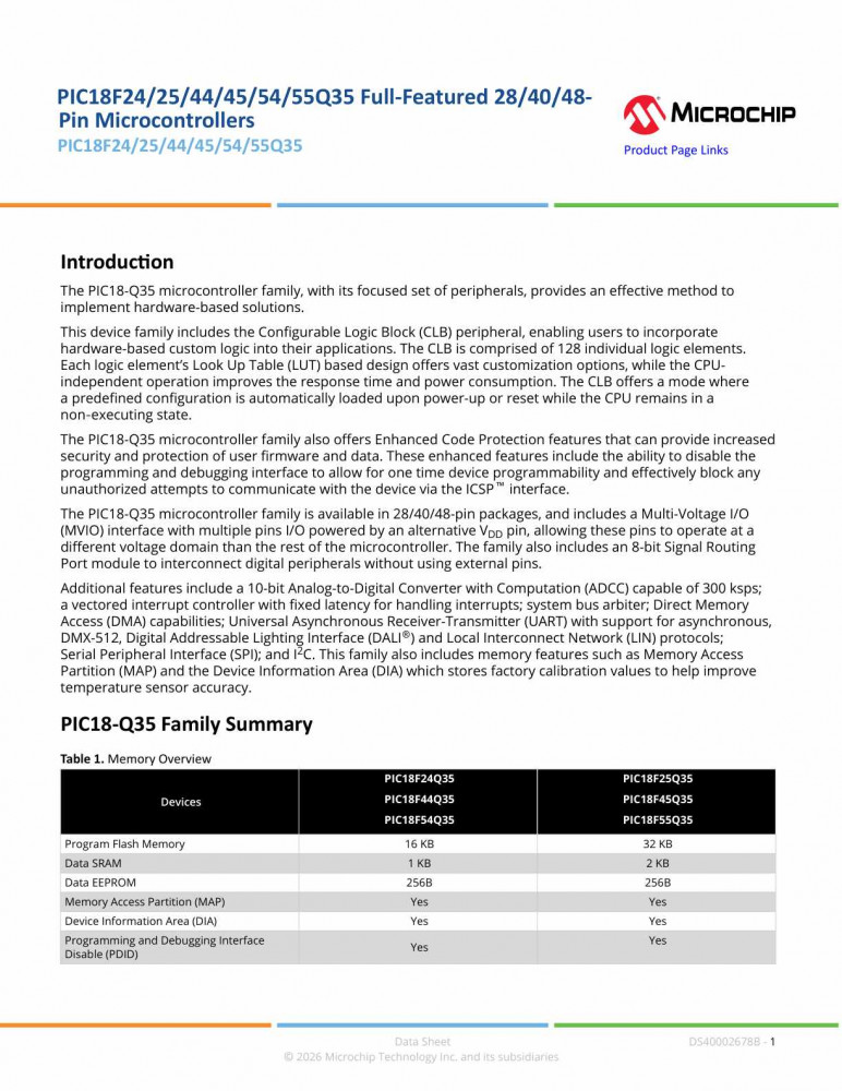 PIC18-Q35 document preview page 1