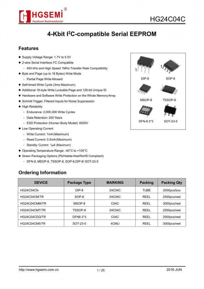 HG24C04CM/TR datasheet page 1