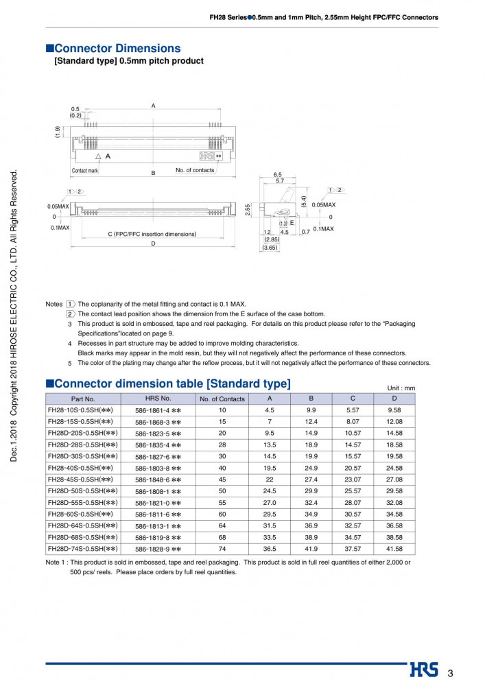 FH28 series datasheet page 3