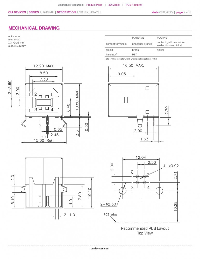 UJ2-BH-W1-TH datasheet page 2