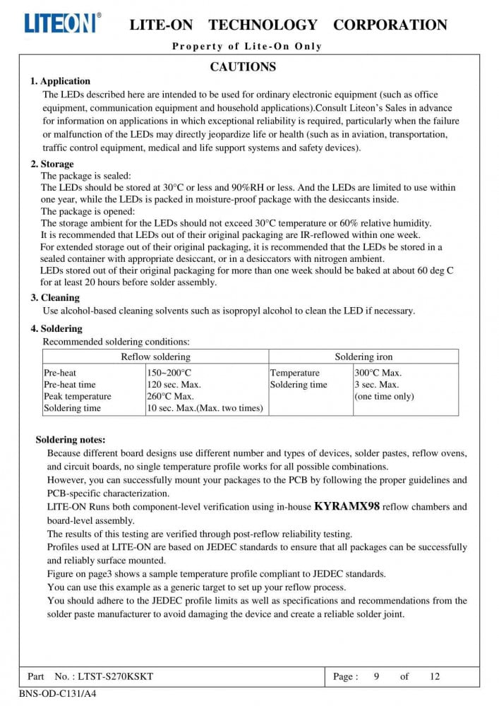 LTST-S270KSKT datasheet page 10