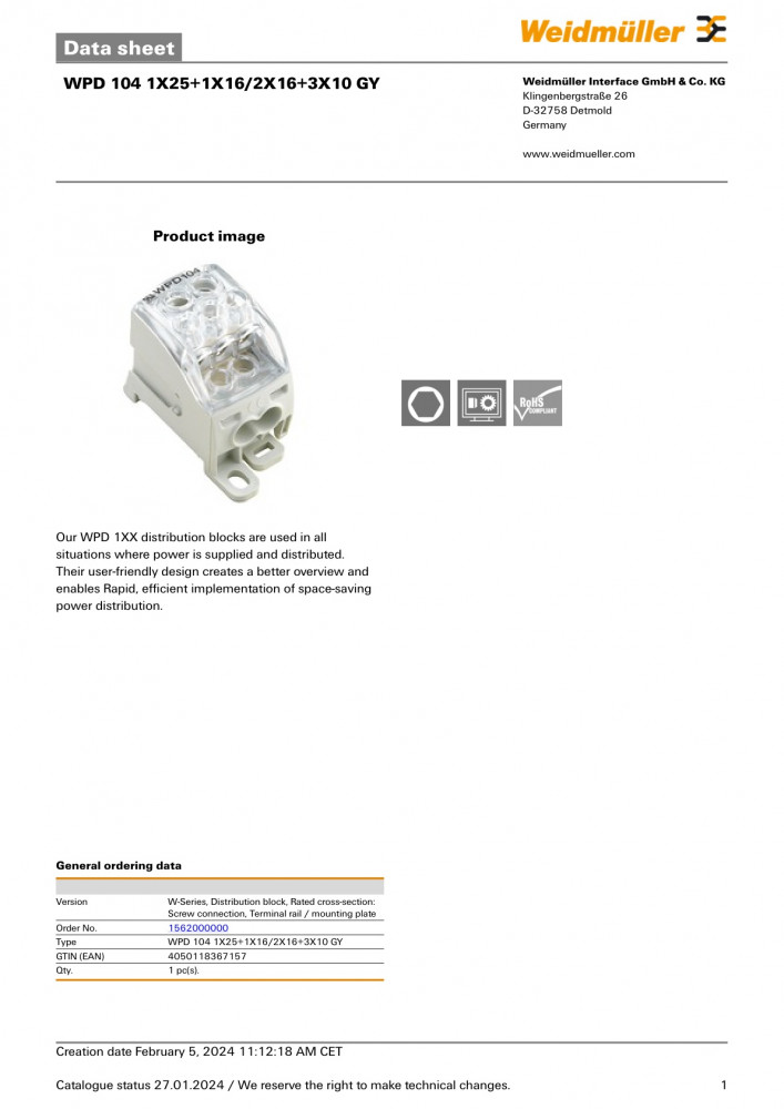 WPD 104 technical document page 1