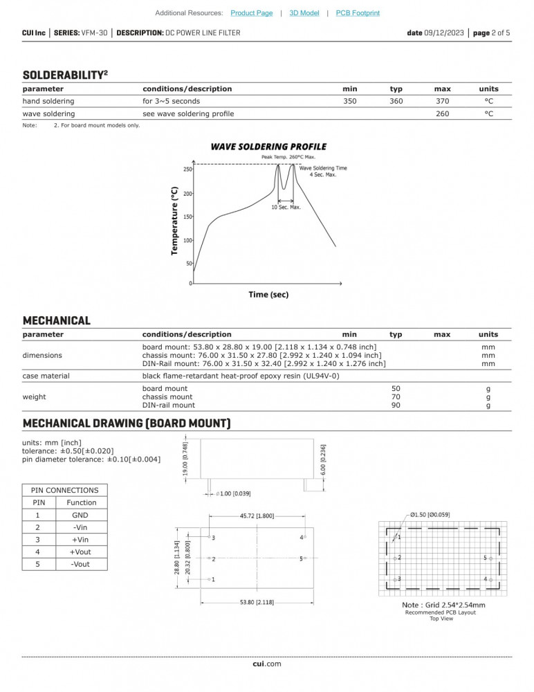 CUI VFM-30-DIN datasheet page 2