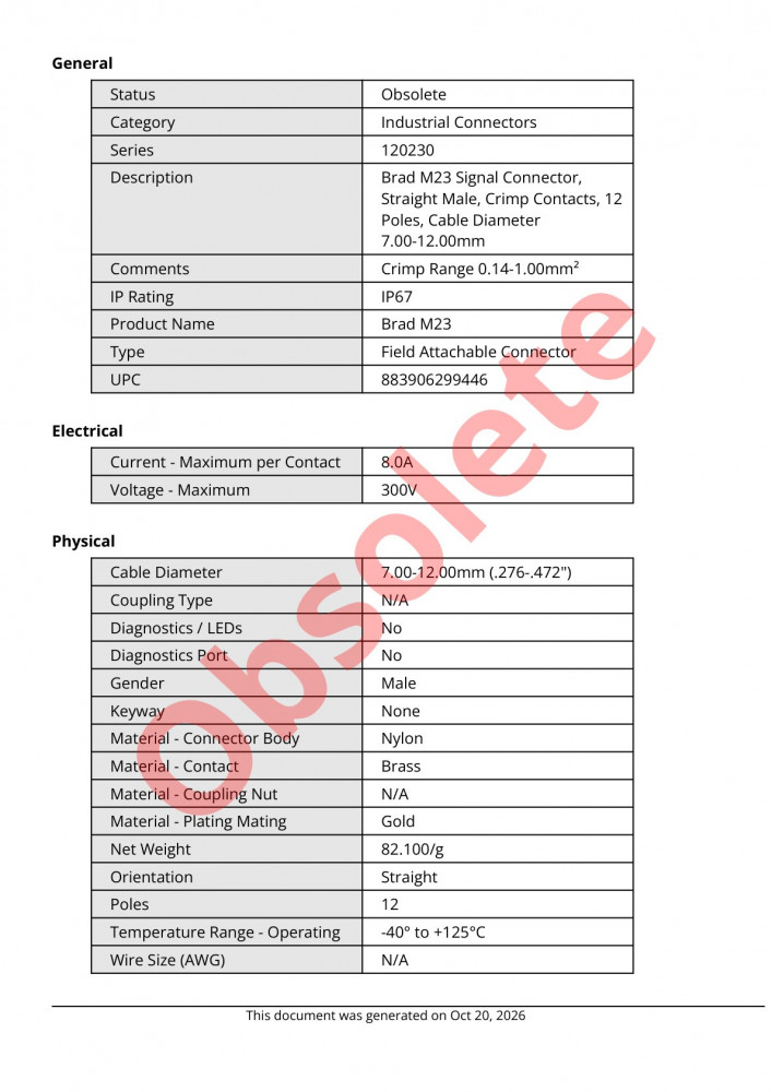 Product document page 2 for MOLEX 1202300137