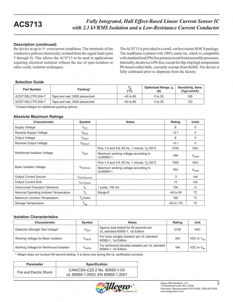 ACS713 datasheet page 3
