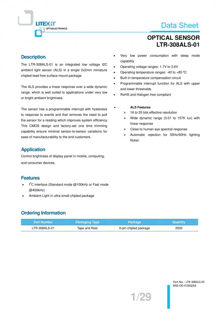 LTR-308ALS-01 datasheet page 2