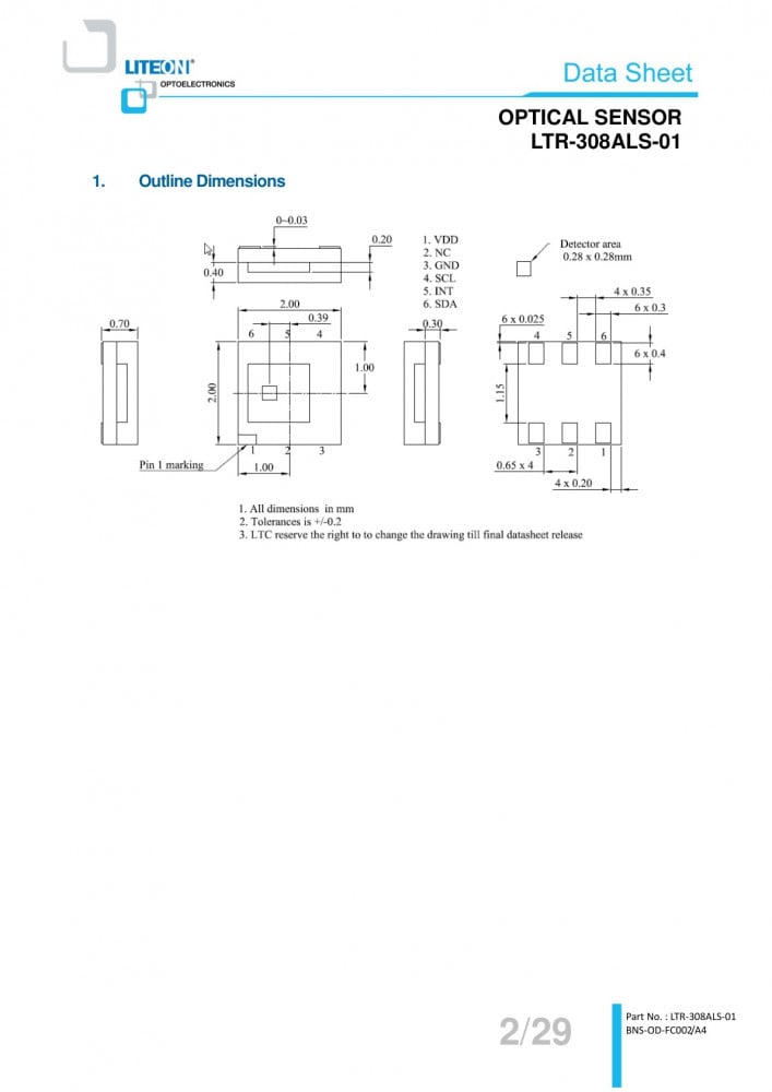 LTR-308ALS-01 datasheet page 3
