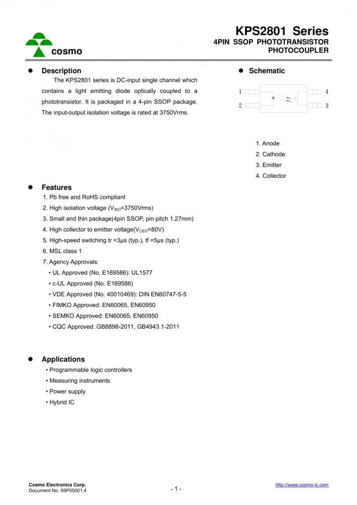 KPS28010DTLD datasheet page 1