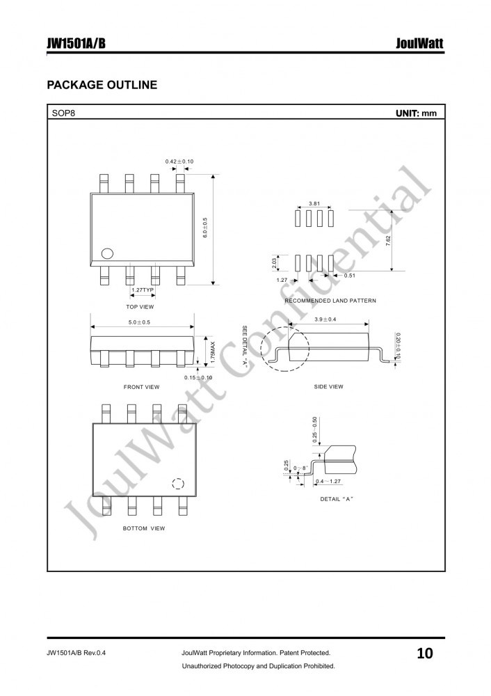 JW1501A datasheet page 10