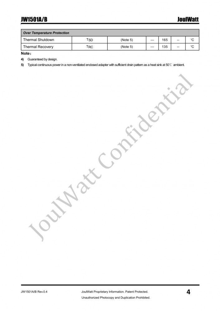 JW1501A datasheet page 4