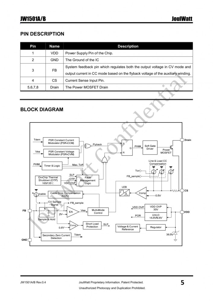 JW1501A datasheet page 5