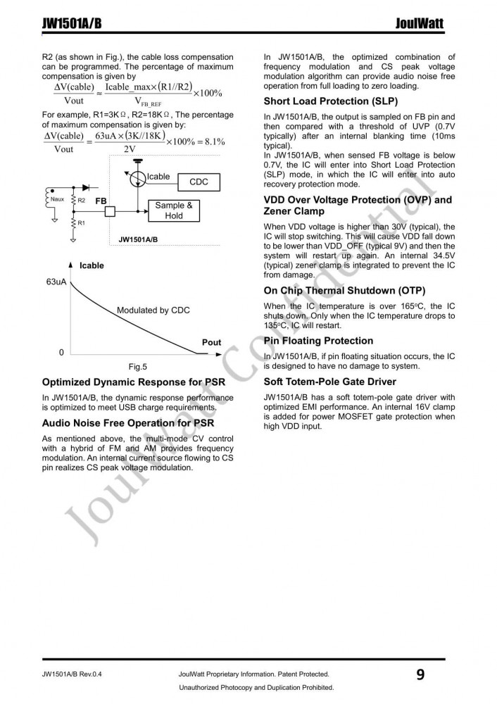 JW1501A datasheet page 9