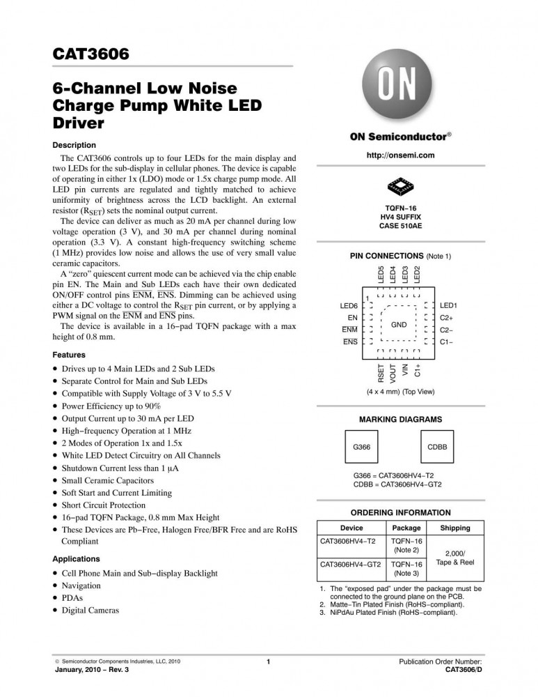 CAT3606 datasheet page 1