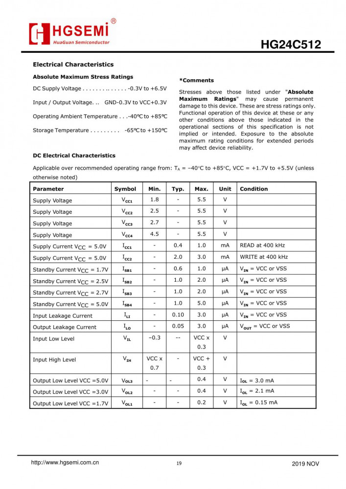 HG24C512 datasheet page 9