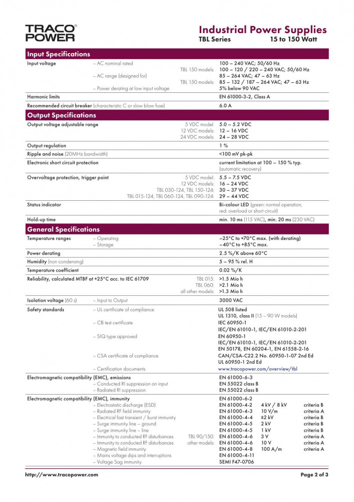 TBL series technical document page 2
