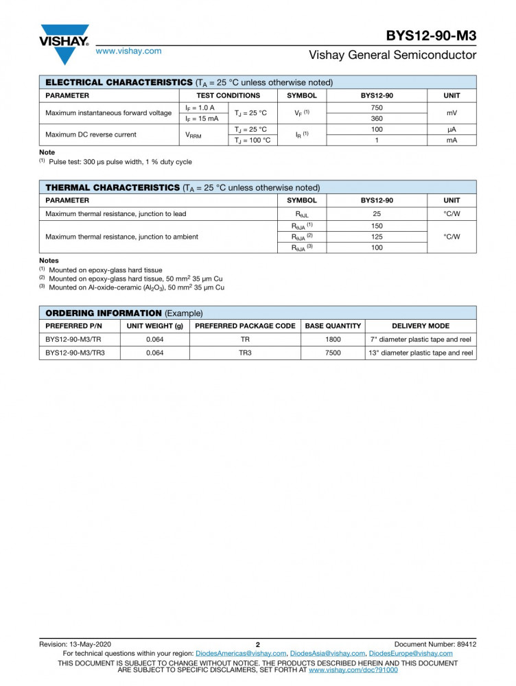 BYS12-90-M3/TR technical document page 2