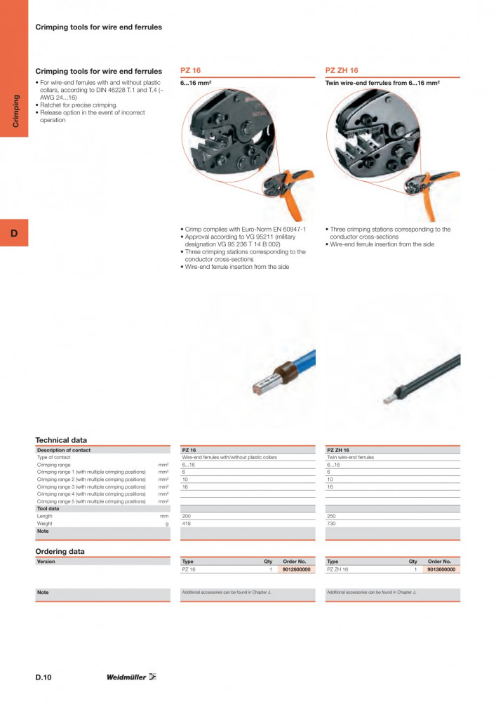 WEIDMULLER crimping documentation page 10
