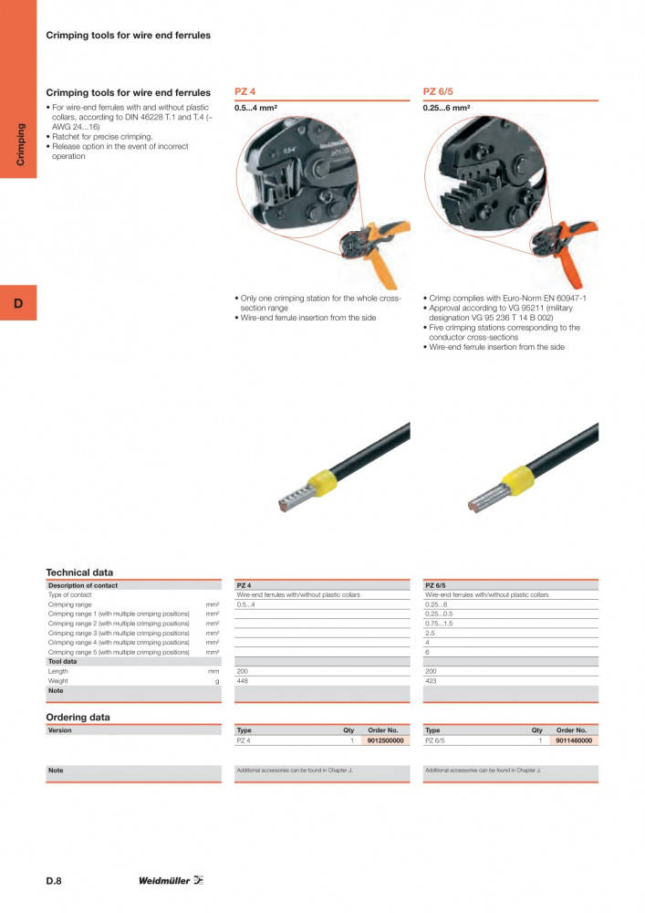 WEIDMULLER crimping documentation page 8