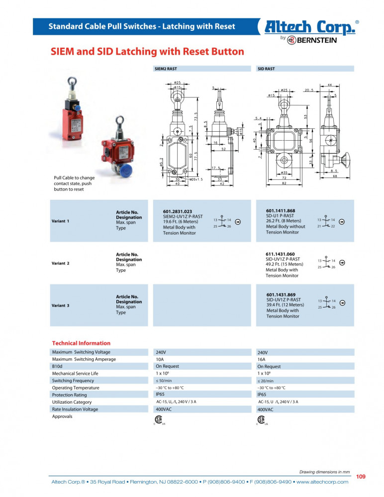 Altech cable-pull documentation page 3