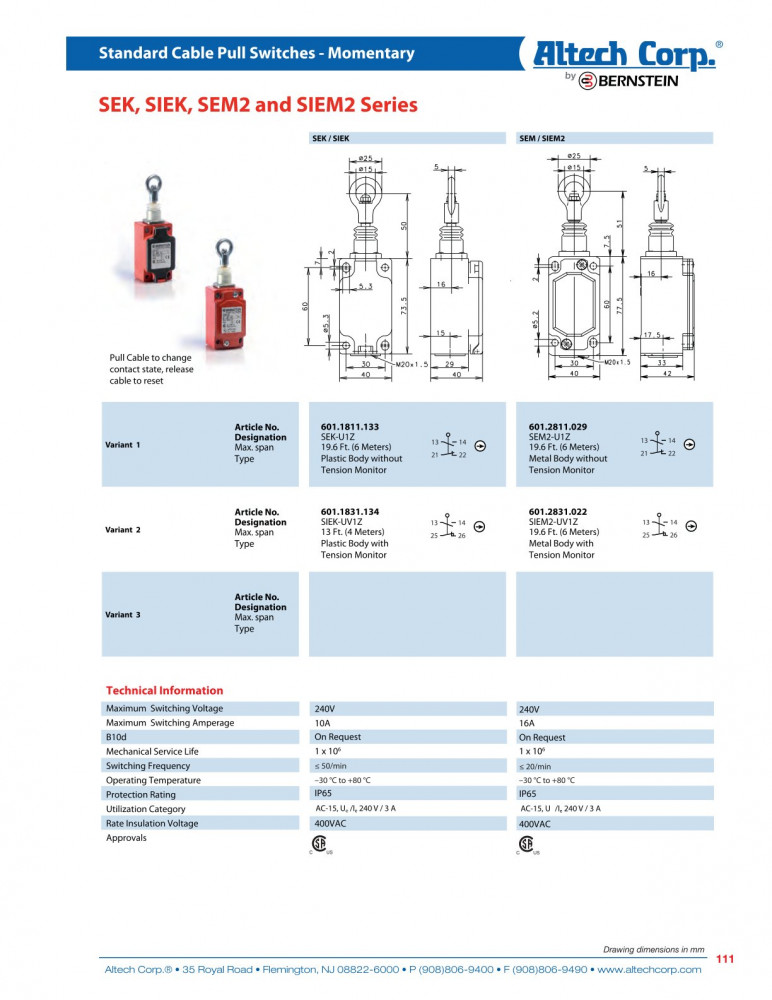 Altech cable-pull documentation page 6