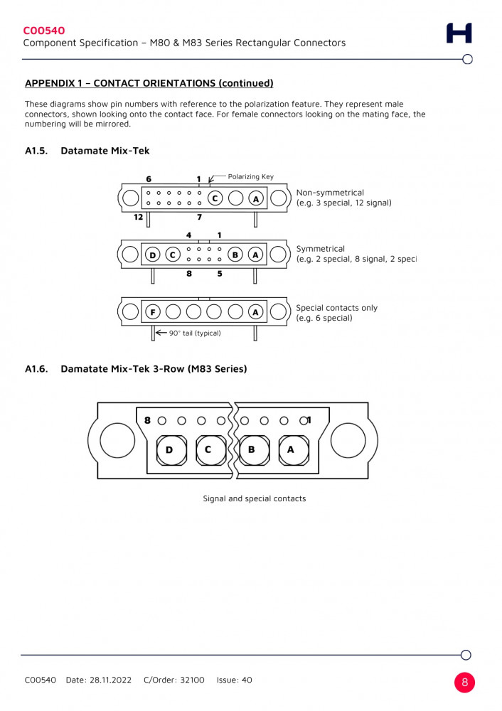 Harwin Datamate specification page 8