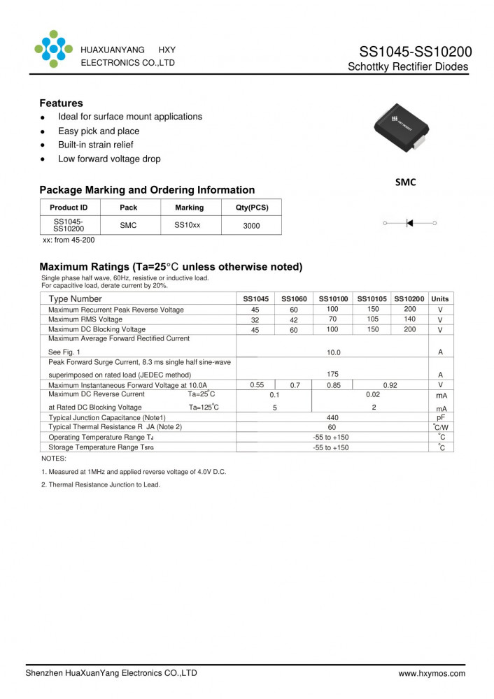 SS10100 datasheet page 1