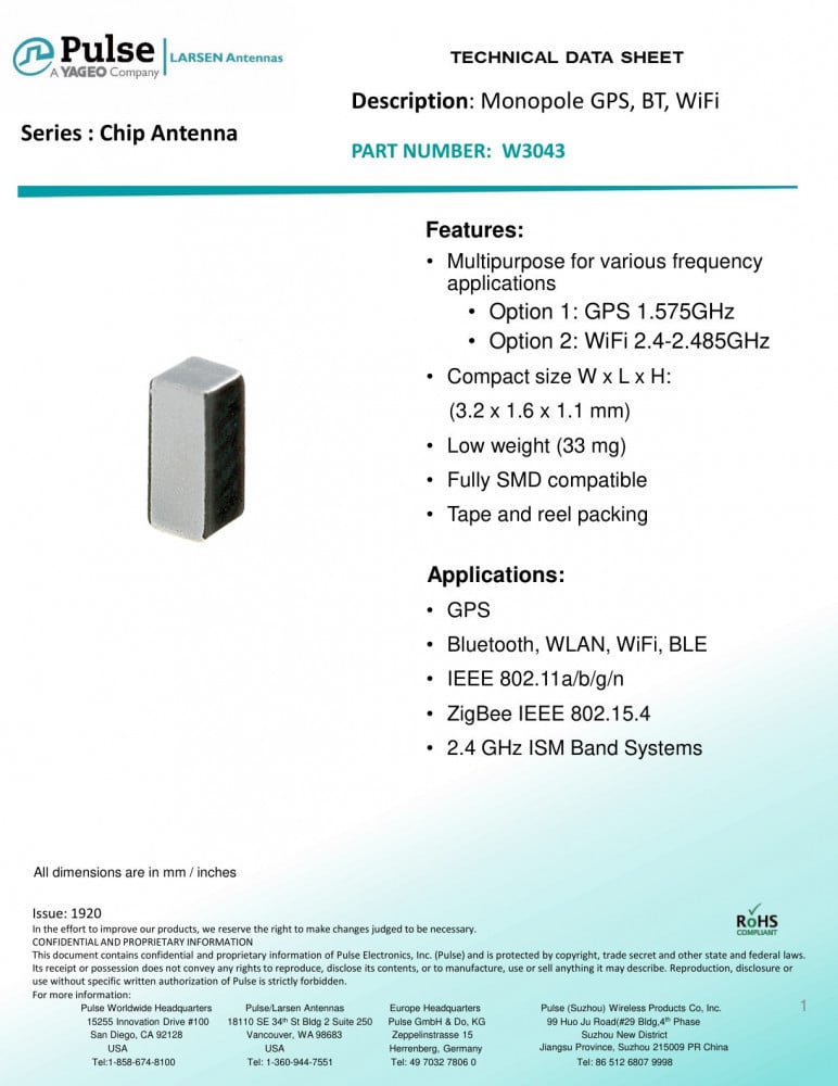 W3043 technical document page 1