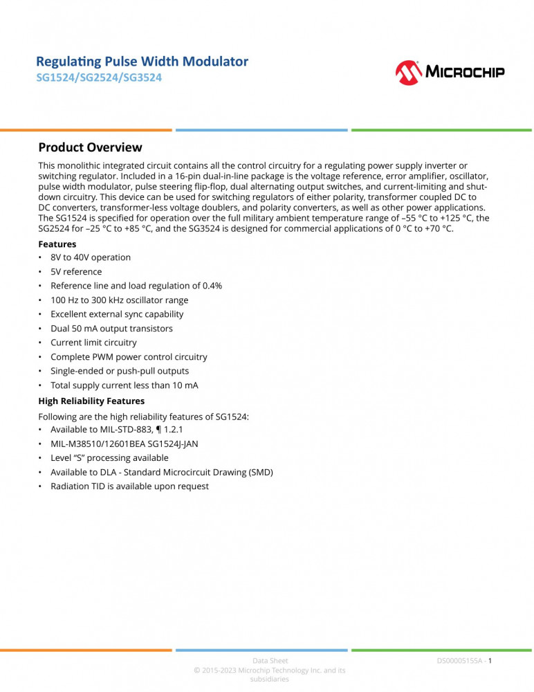 SG3524 datasheet page 1