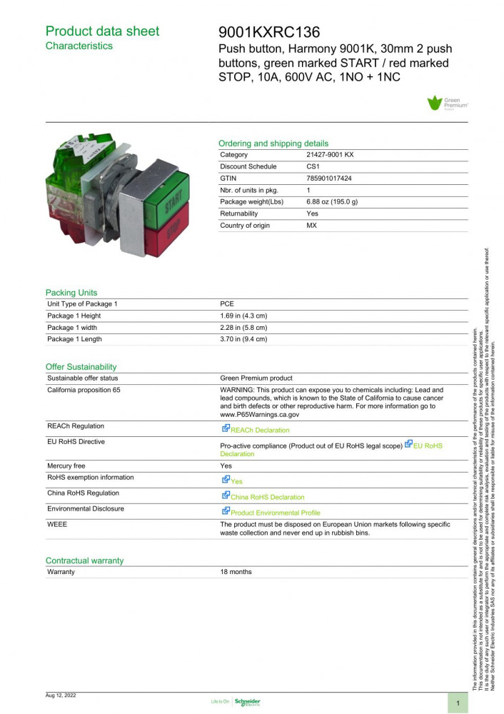 9001KXRC136 technical document preview