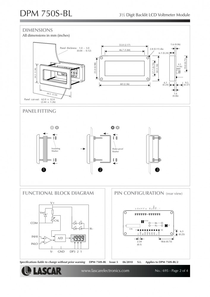 DPM 750S-BL datasheet page 2