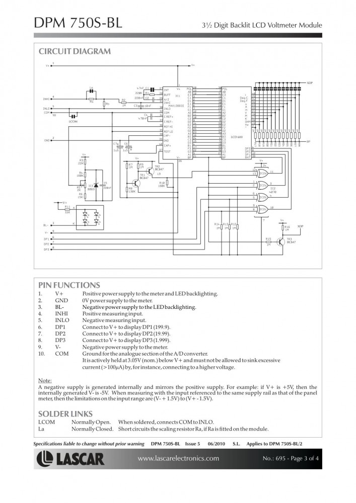 DPM 750S-BL datasheet page 3