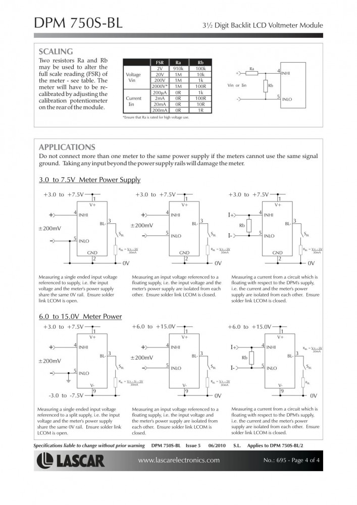 DPM 750S-BL datasheet page 4