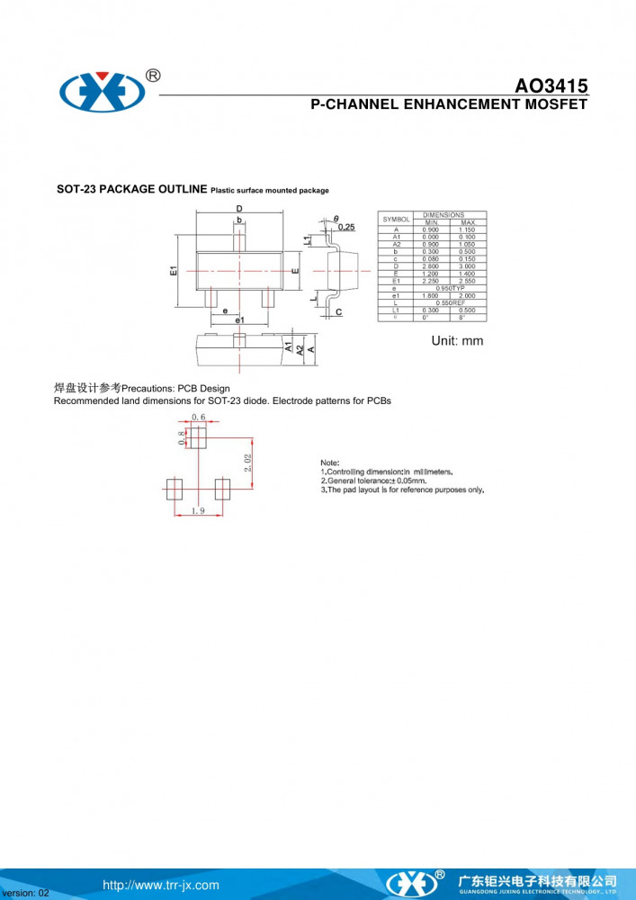 AO3415 datasheet page 3