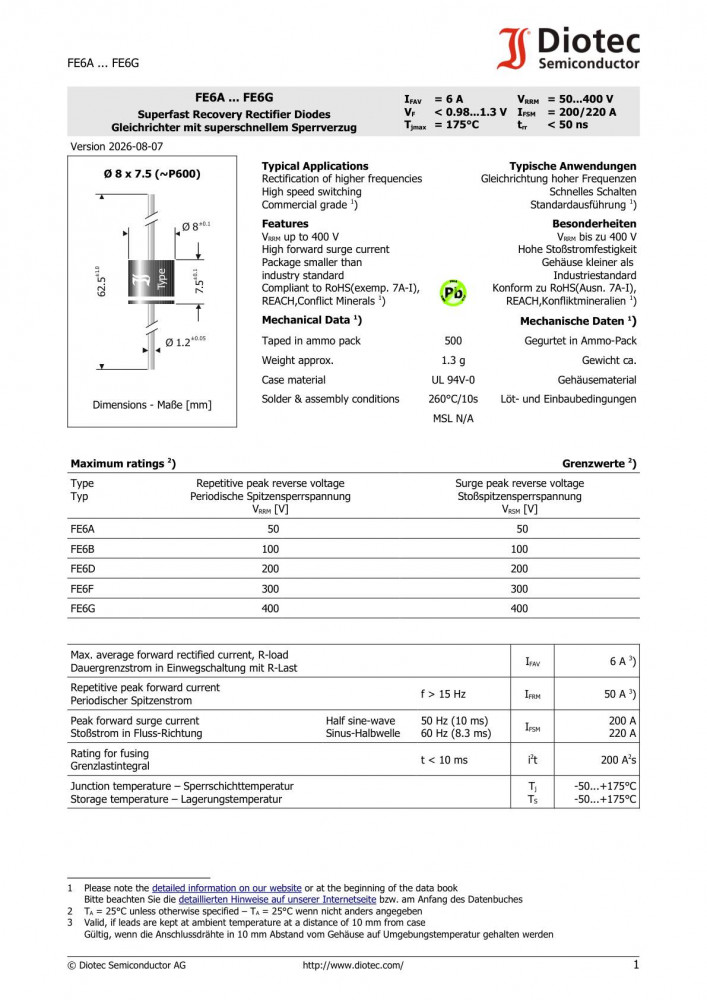 FE6G technical document preview, page 1