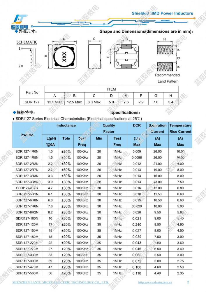 SDRI127 datasheet page 2