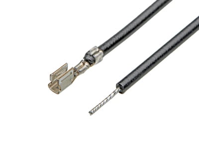Pre-Crimped Lead KK Plus 250 Female-to-Pigtail, Tin (Sn) Plating, 450.00mm Length, 24 AWG, Black