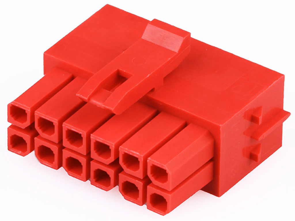 Micro-Fit+ Receptacle Housing, Dual Row, 12 Circuits, UL 94V-0, Low-Halogen, Black