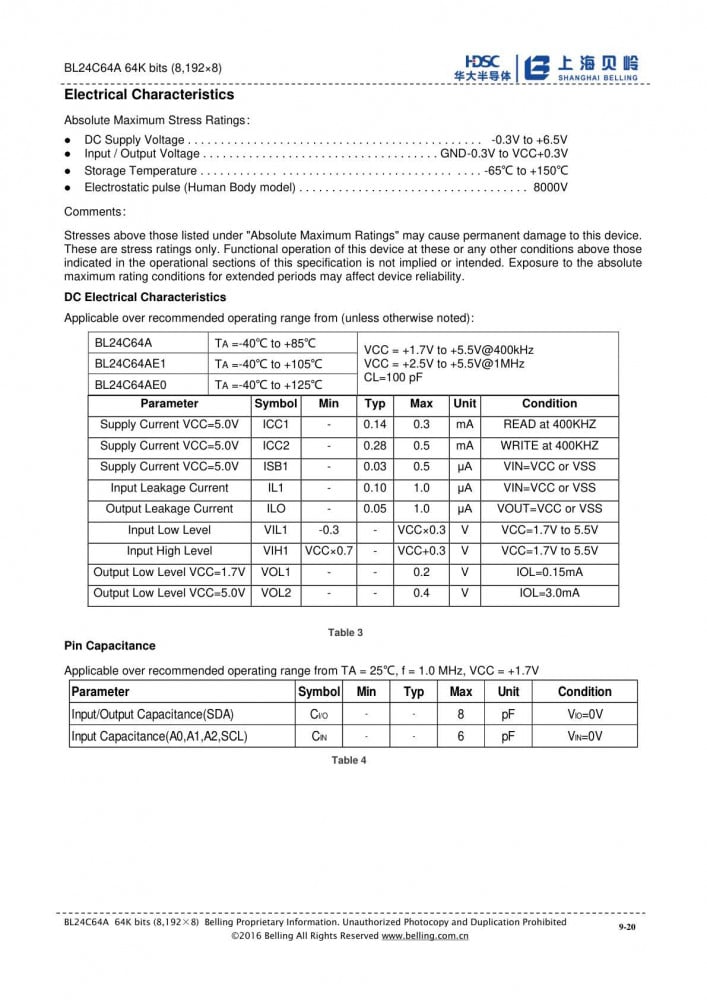 BL24C64A datasheet page 9