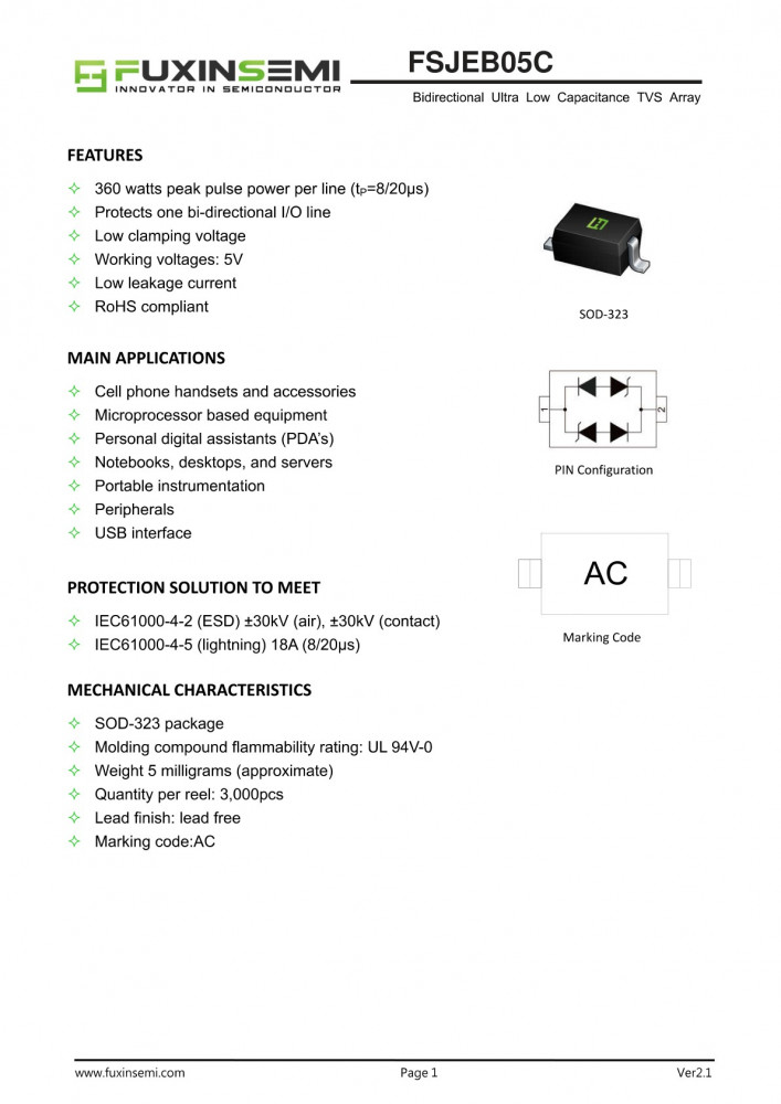 FSJEB05C technical document page 1