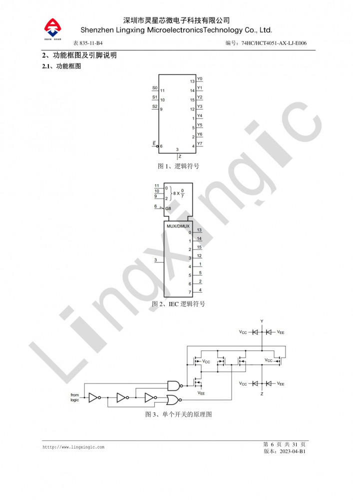 74HC4051D(LX) datasheet page 6