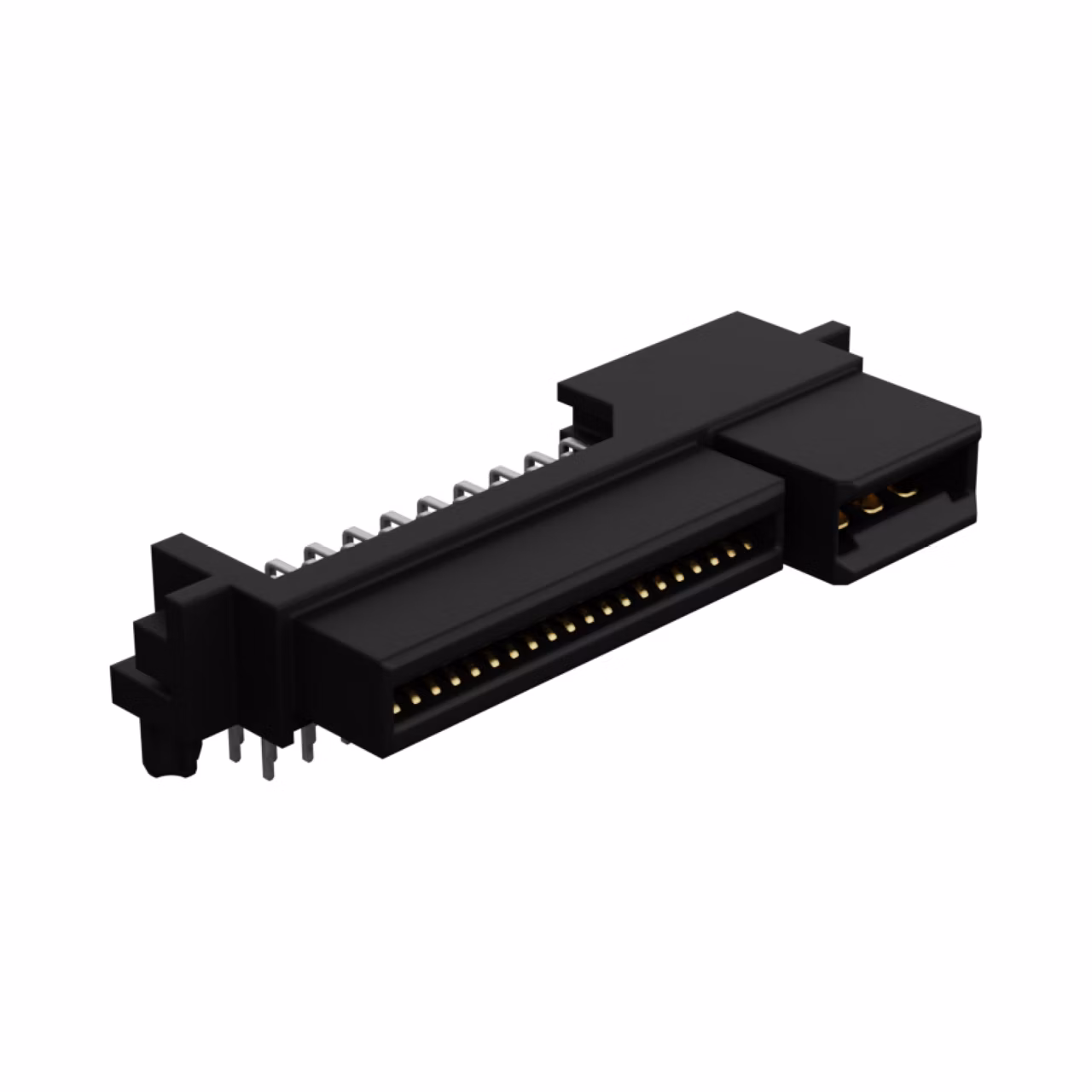 EXTreme LPHPower Receptacle Header, Right-Angle, 2 Power Contacts, 40 Signal Contacts, Select Gold (Au) Plating, for 3.18mm Thick PC Board, with Press-fit Plastic Pegs for sale