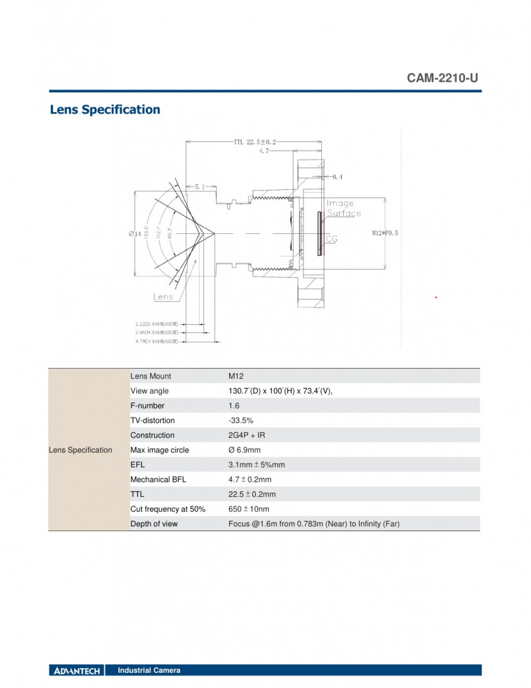 CAM-2210-U product documentation page 2