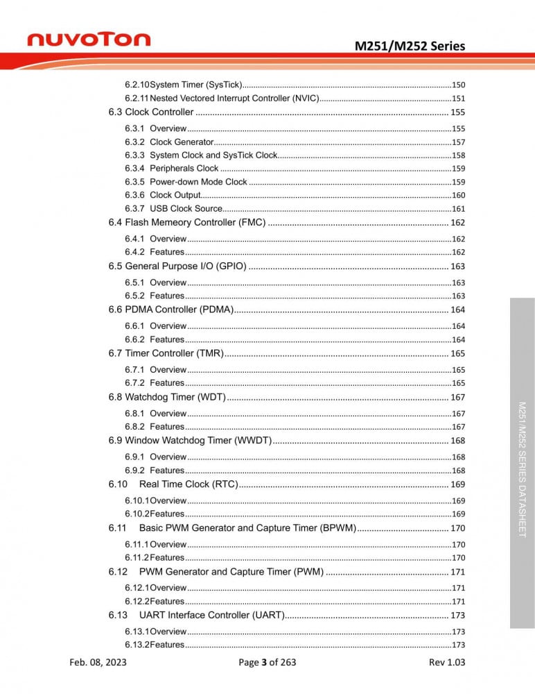 M251/M252 datasheet page 3