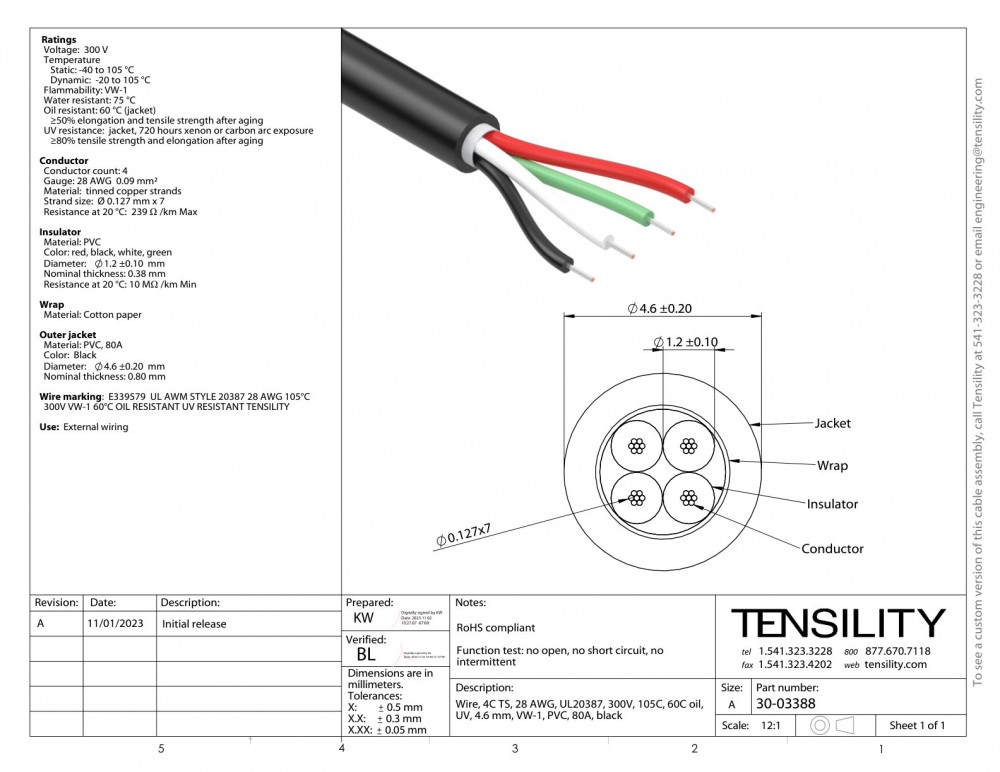 30-03388 product drawing and specification page